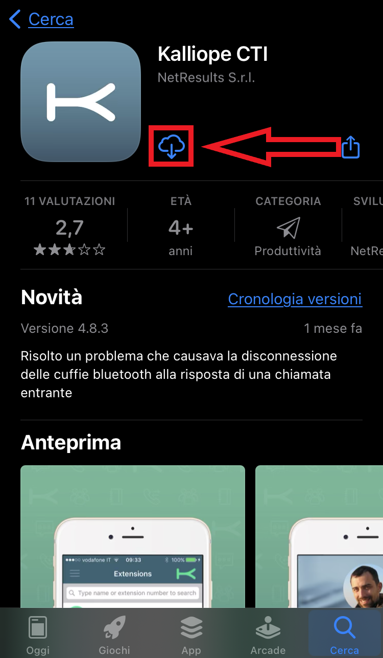 Kalliope CTI Mobile - Configurazione Account K Phone IOS